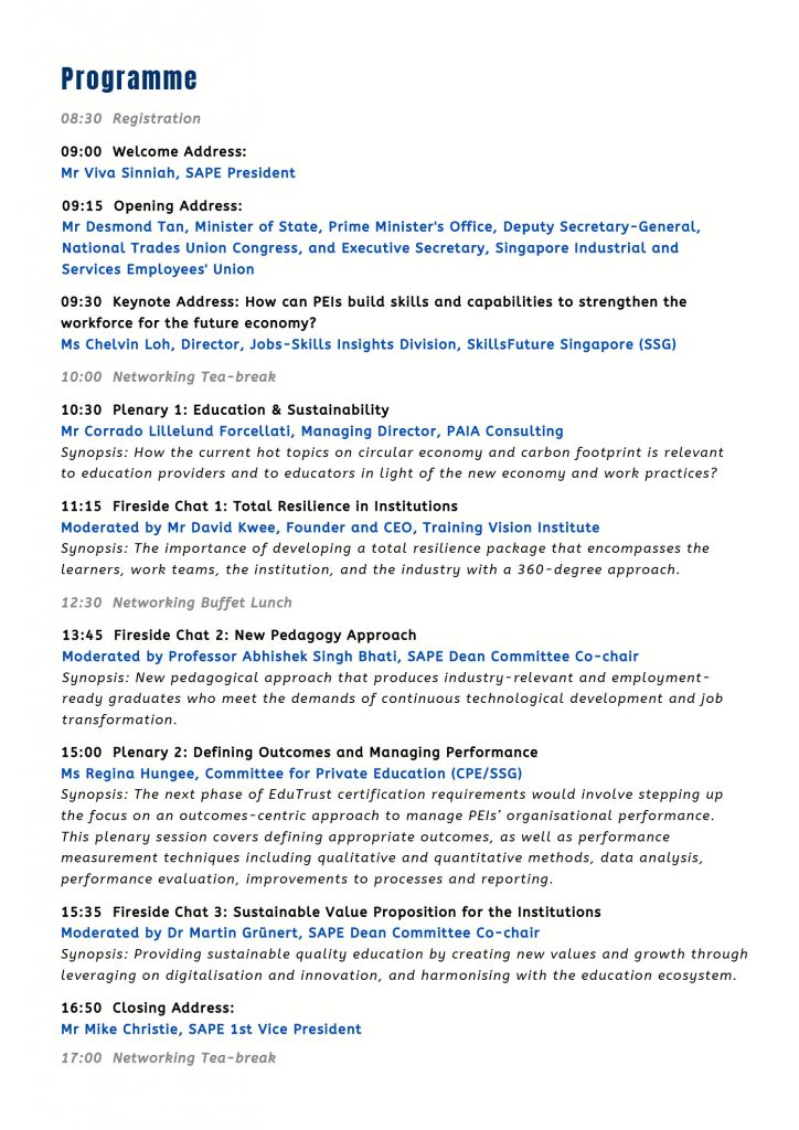SAPE Annual Conference 2022 – Singapore Association for Private Education